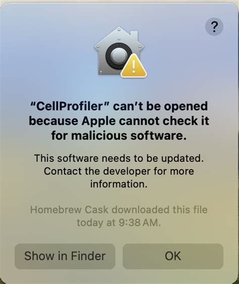 Cellprofiler 426 Can Not Be Opened On Imac With Sonoma 140 Usage And Issues Imagesc Forum