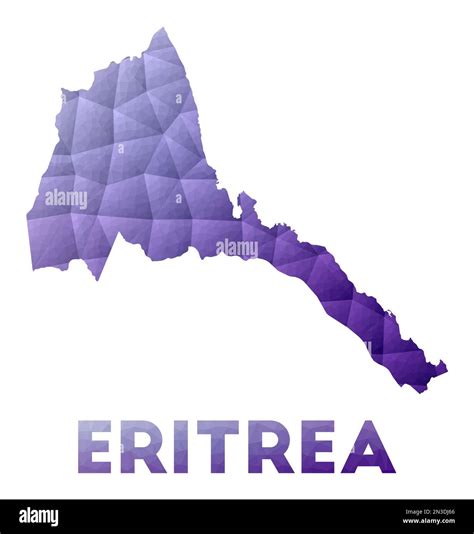 map of eritrea low poly illustration of the country purple geometric design polygonal vector