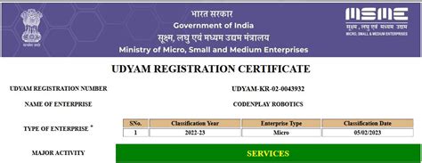 Codenplay Robotics On Linkedin Udyam Msmeindia Msmesector Codenplayrobotics