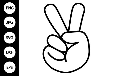 Outline Peace Hand Svg Graphic By Mydigitalart13 · Creative Fabrica