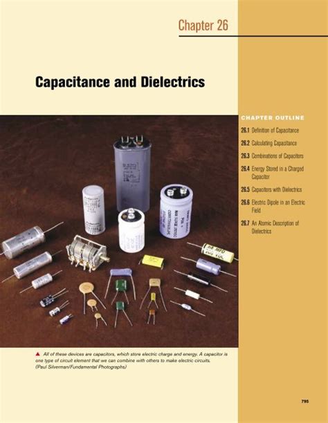 Capacitance And Dielectrics Chapter 26
