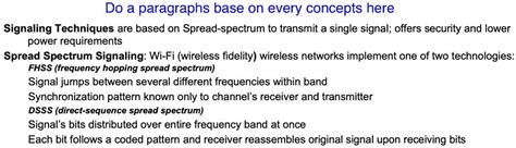 Do A Paragraphs Base On Every Concepts Here Signaling Techniques Are Based On Spread Spectrum To