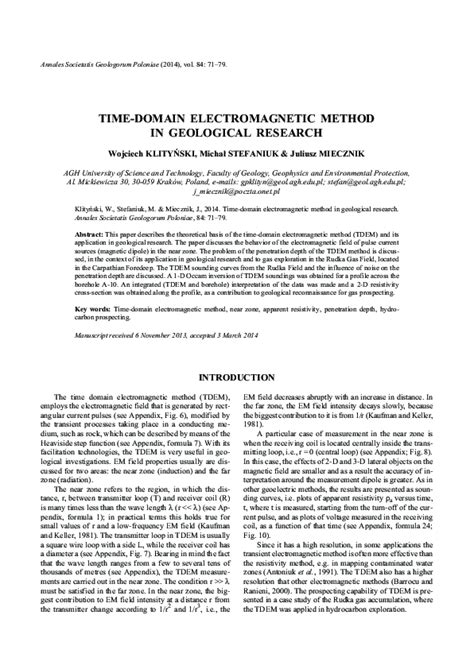 pdf time domain electromagnetic method in geological research