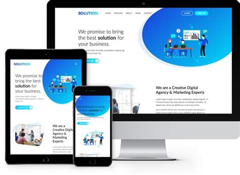 Solution Free Bootstrap 4 Agency Template FreeHTML5 Co