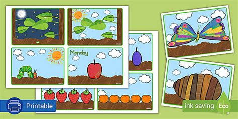 The Hungry Caterpillar Story Sequencing Cards Teacher Made