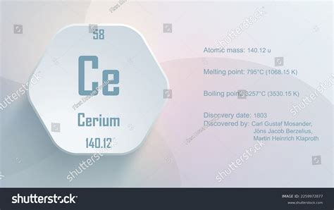 modern periodic table element cerium 3d stock vector royalty free