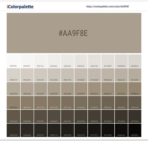 Pantone 10352 C Color | Hex color Code #AA9F8E information | Hsl | Rgb ...