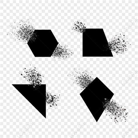 손으로 그린 스플래시 잉크 스타일 기하학적 광장모양검은 Png 일러스트 무료 다운로드 Lovepik