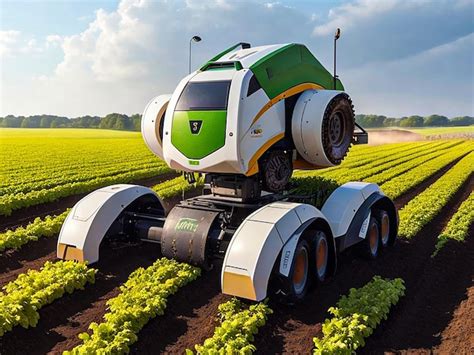 Premium Ai Image An Ai Powered Agricultural Robot Tending To Crops