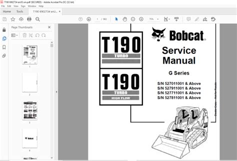 Bobcat T Turbo T Turbo High Flow G Series Loader Service Manual PDF