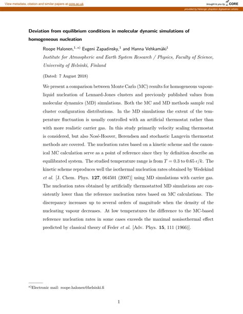 Solution Deviation From Equilibrium Conditions In Molecular Dynamic Simulations Of Homogeneous
