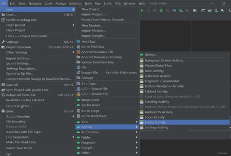 Android Studio学习笔记 Activity的创建与使用1、分别使用“empty Activity”和 “basic