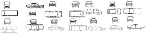 Different Designs Of Car Blocks In Autocad 2d Drawing Cad File Dwg File