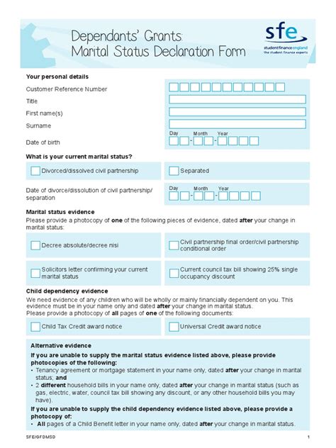 Gfd Marital Status Declaration 2 Pdf Marriage Divorce