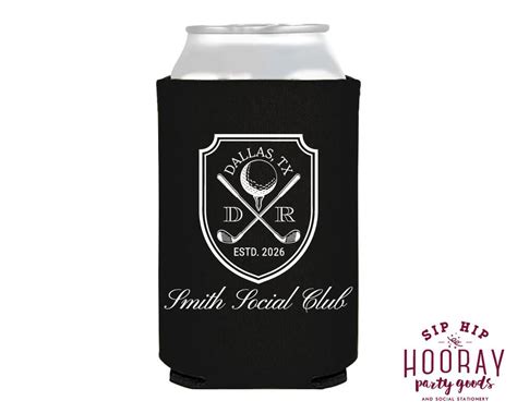 Custom Golf Social Club Initials Foam Can Coolers Siphiphooray