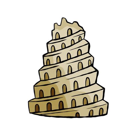 Torre De Babel Cuidad De Babilonia Stock De Ilustración Ilustración