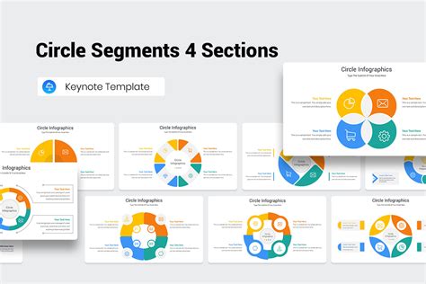 Circle Segments 4 Sections Keynote Template Nulivo Market