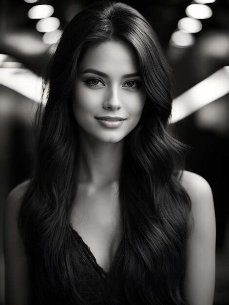 Premium Photo Brunette Woman Long Straight Hair