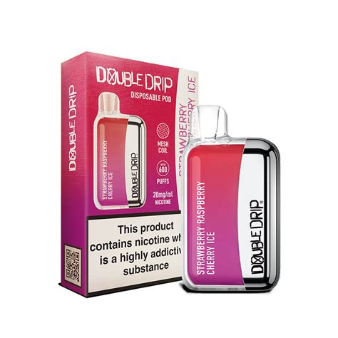 Double Drip Strawberry Raspberry Cherry Ice Disposable Vape Double