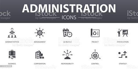 관리 간단한 개념 아이콘을 설정 합니다 관리 일정 프리 젠 테이 션 Ñorporation 등의 아이콘이 포함 되어 웹 로고 Ui