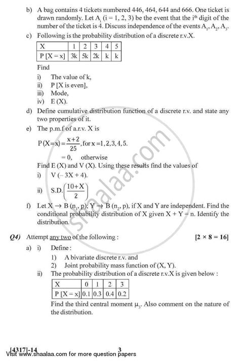 Discrete Probability And Probability Distributions B Sc Statistics Semester FYBSc