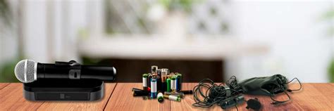 Wireless Microphones And Rechargeable Batteries Charged Audio Sonic Function