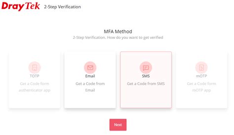 Use 2 Step Authentication For Remote Access Draytek