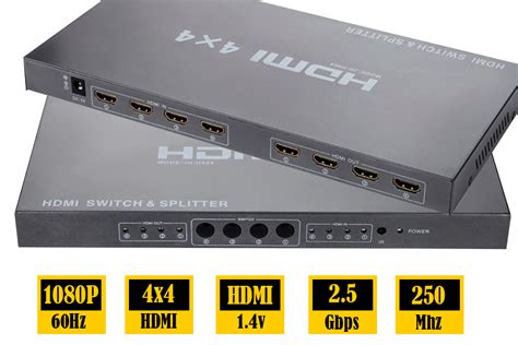 Távirányítós HDMI 4 in 4 out Switch Splitter 1 4V 3D 1080P