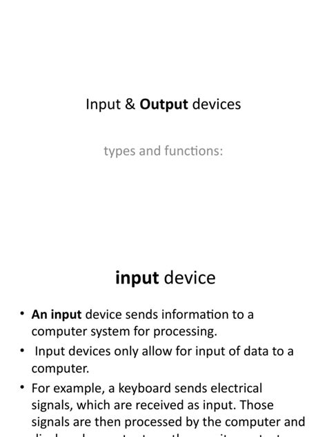 Input And Output Devices P Pdf Input Output Computer Hardware