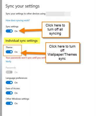 How To Turn Off Wallpaper Syncing In Windows Daves Computer Tips