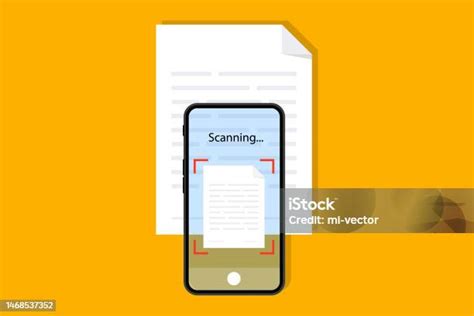 문서 용지 파일 스캔 문서를 스캔합니다 문서 등각 투영 스캔 문서 스캐너 스마트폰 인터페이스 벡터 템플릿입니다 벡터 그림 개념에 대한 스톡 벡터 아트 및 기타 이미지