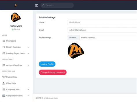 laravel 9 portfolio and admin panel with lead gen and employee dashboard