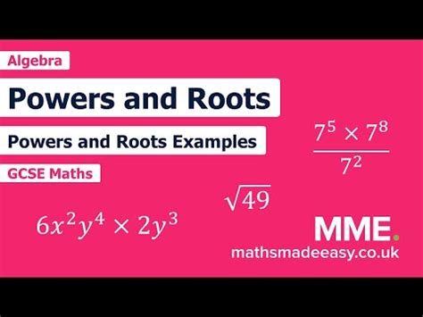 Powers And Roots Worksheets Questions And Revision MME Worksheets Library