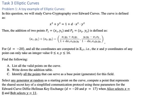 Task 3 Elliptic Curves Problem 1 A Toy Example Of