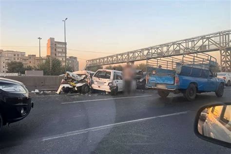 تصادف زنجیره‌ای و ترافیک سنگین در اتوبان آزادگان