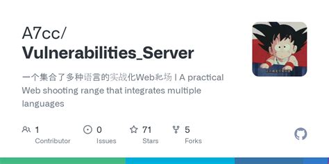 Github A7ccvulnerabilitiesserver 一个集合了多种语言的实战化web靶场 A Practical