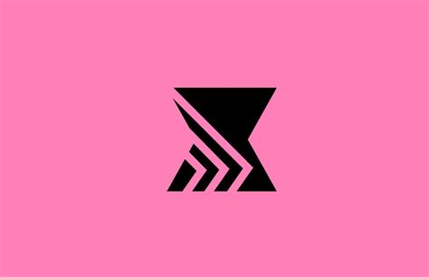 Pink Black X Alphabet Letter Logo Icon Design With Geometric Lines Creative Template For