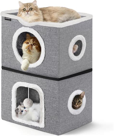 Loyareal Cat Houses For Indoor Cats Large Cat Bed Cave For Cat House With Scratch