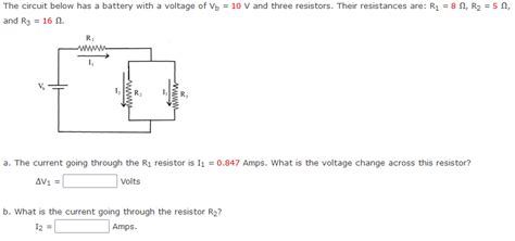 Solved The Circuit Below Has A Battery With A Voltage Of Chegg Com