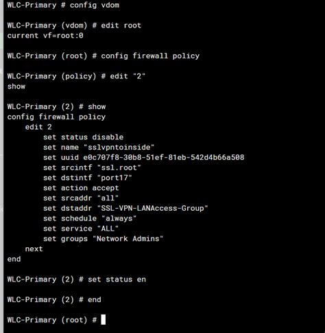 how to resolve not possible to create firewall policy for ssl vpn interface getting error 651