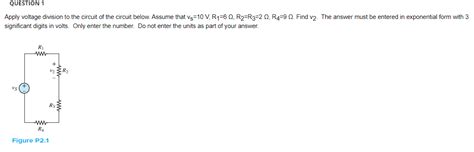 solved apply voltage division to the circuit of the circuit