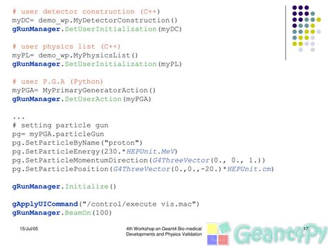 Ppt Python Interface For Geant4 Medical Applications Powerpoint
