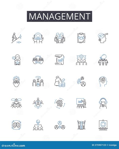 Management Line Icons Collection Efficiency Speed Innovation