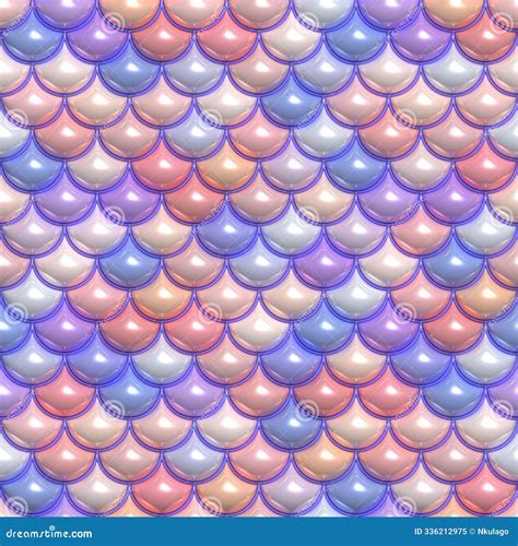 Inflated 3d Puffy Mermaid Scales Seamless Tileable Pattern Stock Illustration Illustration