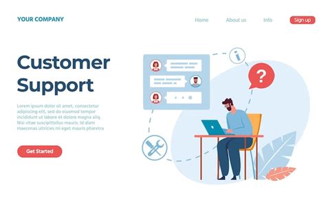 Premium Vector Customer Support Service Assistant To Client Landing Page