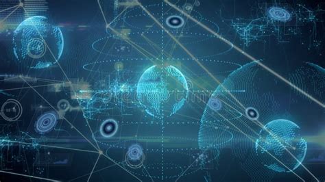 Digital Globe Surrounded By Futuristic Data And Network Connections Animation Stock Video