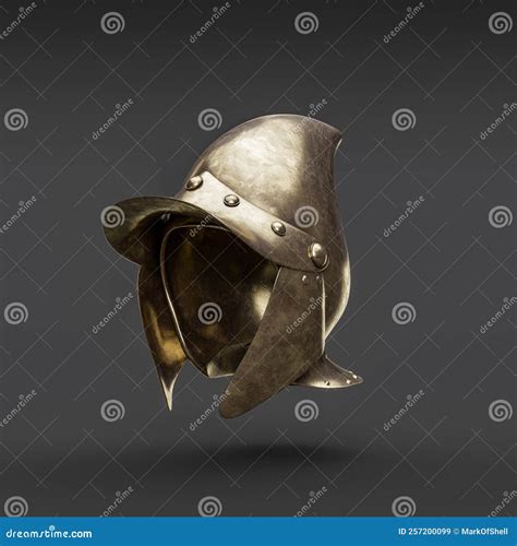 Casco Di Ottone Danneggiato Elmo Metallico Blindatura 3d Di Antichi Rivestimenti Metallici