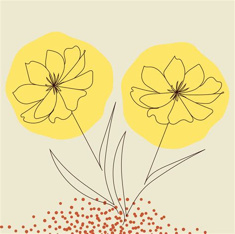 Boho Minimal Outline Floral Background 16940901 Vector Art At Vecteezy