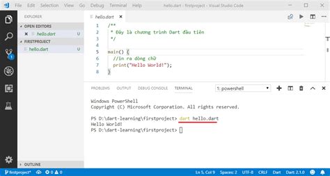 cài đặt sdk dart viết chương trình dart đầu tiên