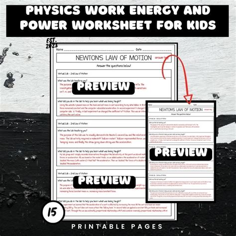 Physics Work Energy And Power Worksheet Made By Teachers